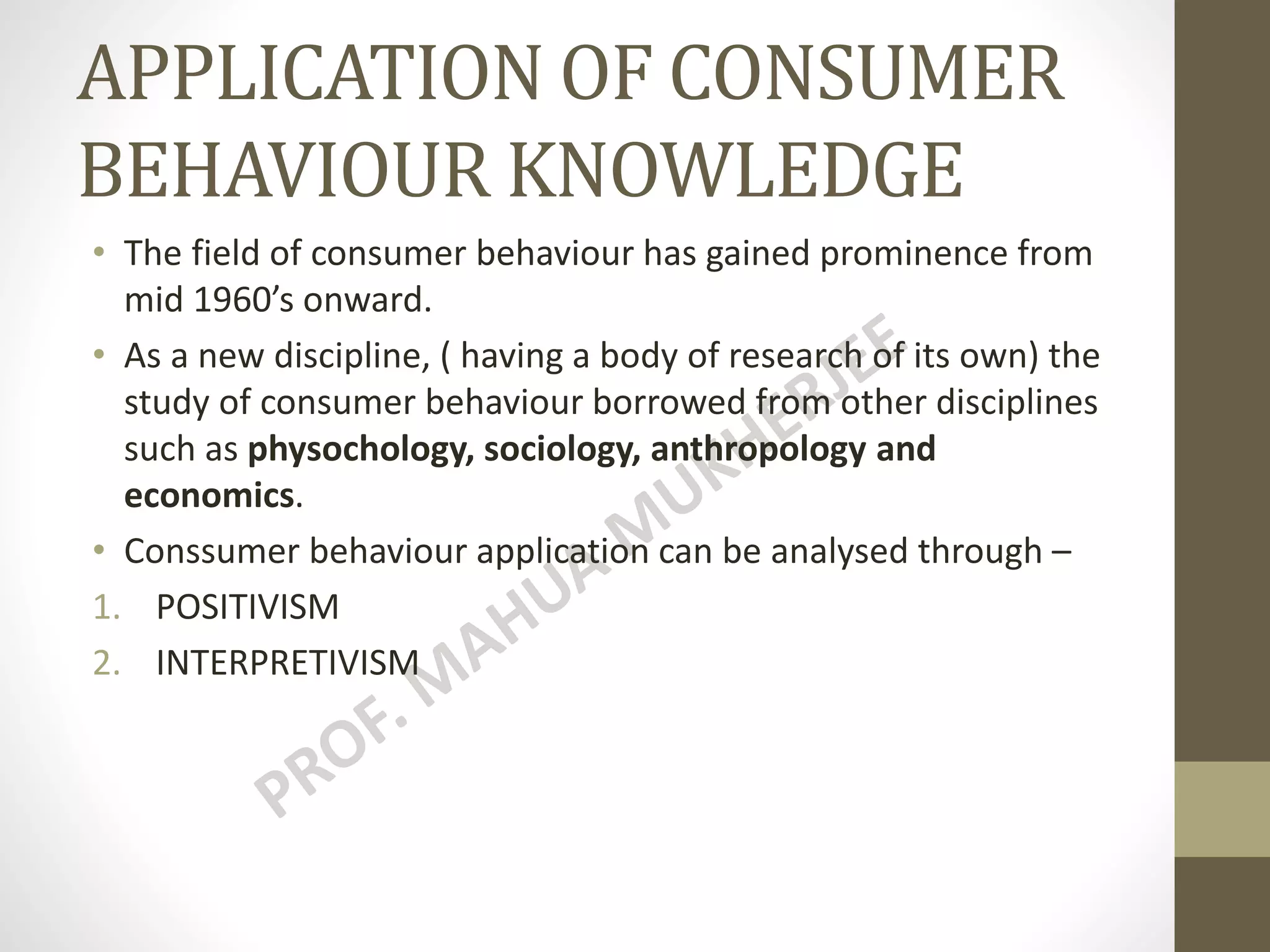 Unit 1 INTRODUCTION TO CONSUMER BEHAVIOUR | PPTX