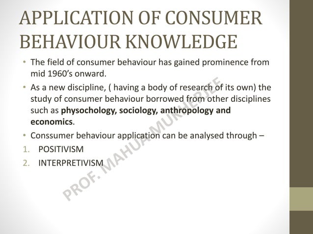 Unit 1 INTRODUCTION TO CONSUMER BEHAVIOUR | PPTX | Business | Business and Finance