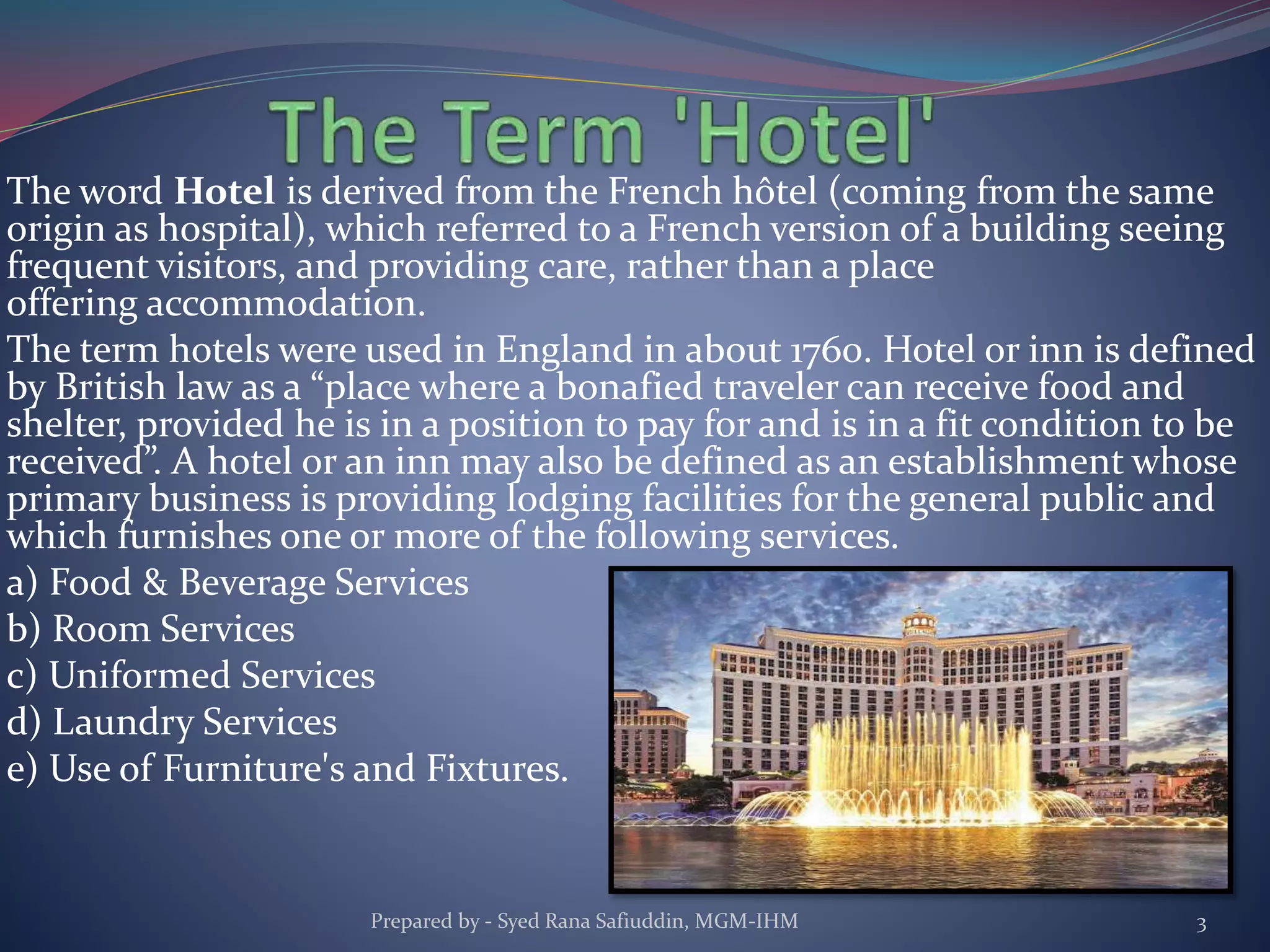 Introduction to hospitality industry | PPTX