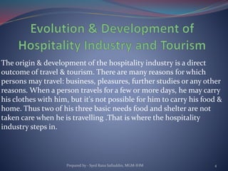 Introduction to hospitality industry | PPTX