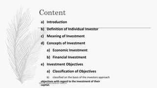 Unit 1 introduction to investment & portfolio management | PDF