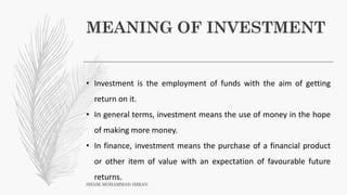Unit 1 introduction to investment & portfolio management | PDF