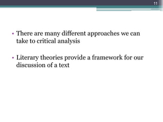 Unit1introductiontoliterarytheorycriticism 170404115157 | PPT