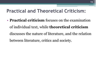 Unit1introductiontoliterarytheorycriticism 170404115157 | PPT