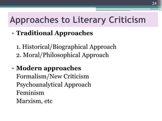 Unit1introductiontoliterarytheorycriticism 170404115157 | PPT