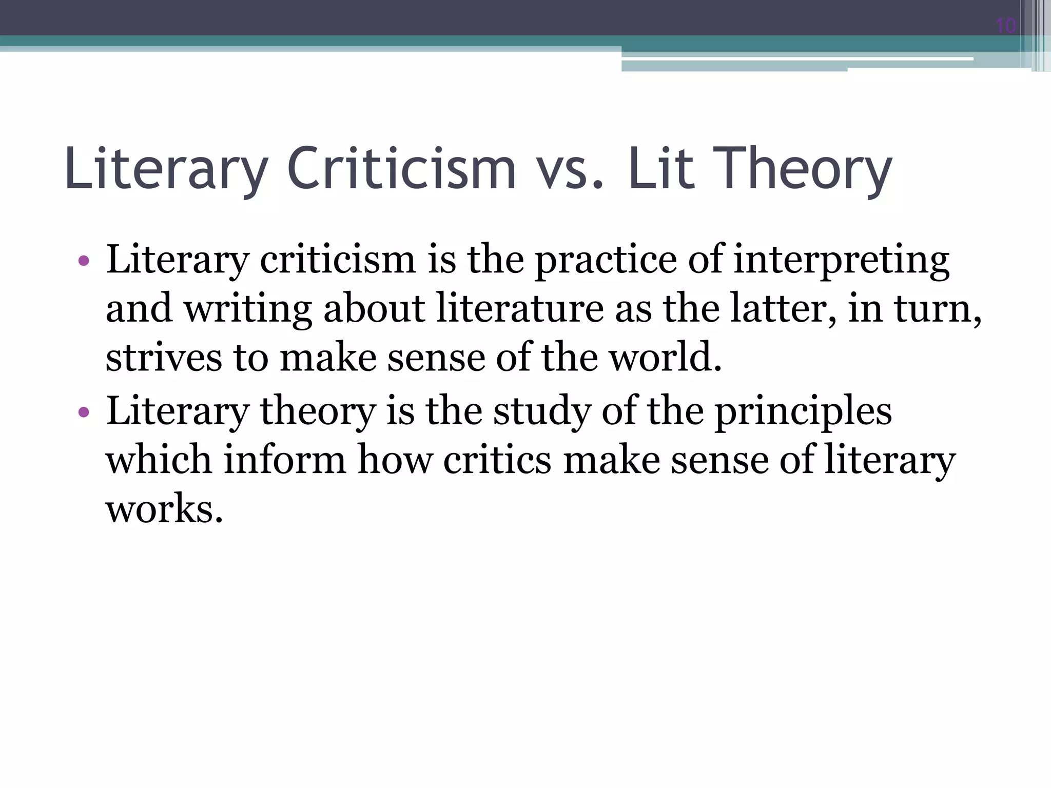 Unit 1 introduction to Literary Theory & Criticism | PDF