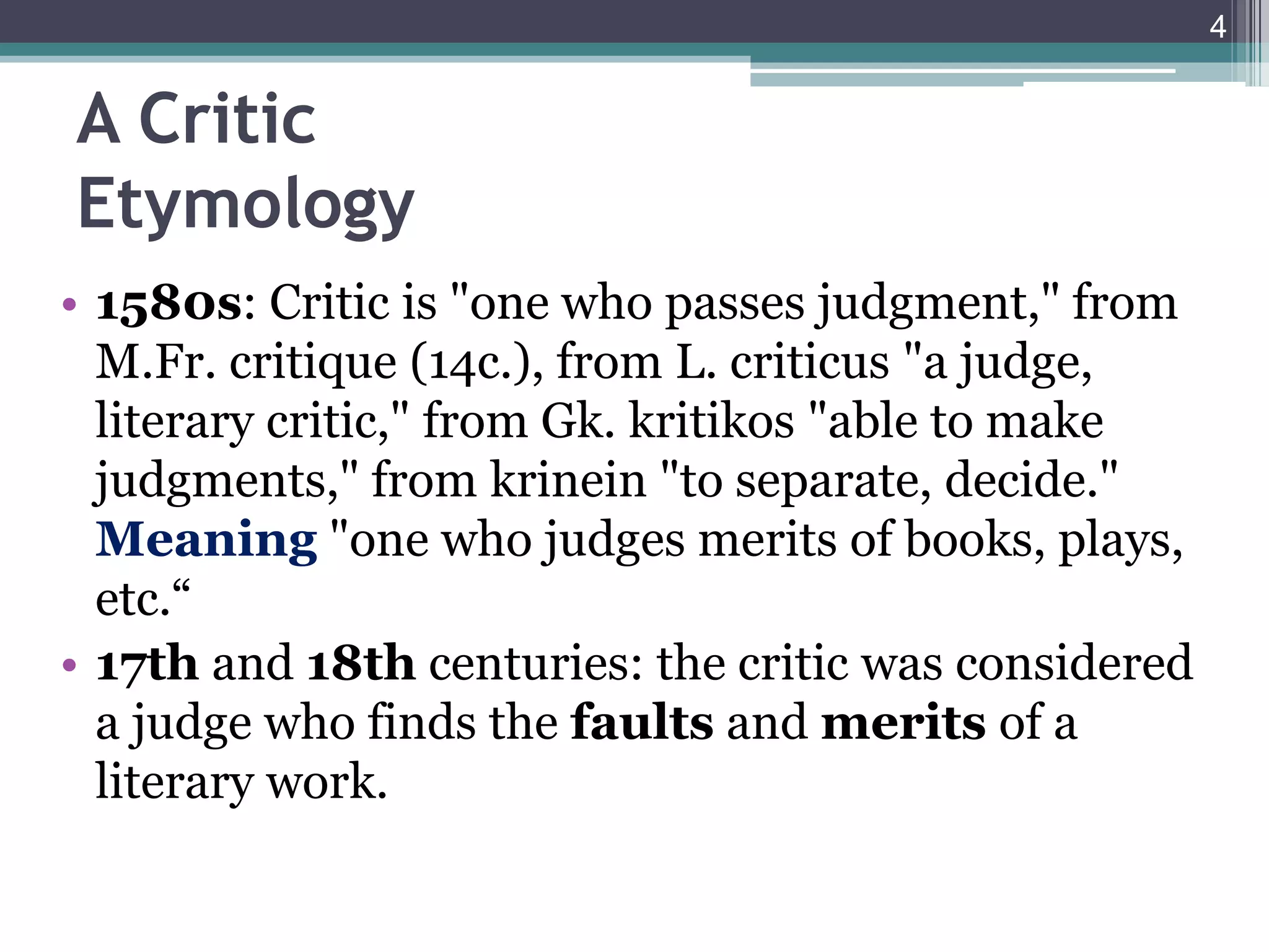 Unit 1 introduction to Literary Theory & Criticism | PDF