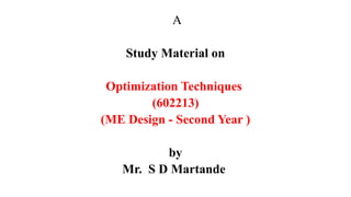 Introduction to Mathematical Modeling. Optimization | PPTX
