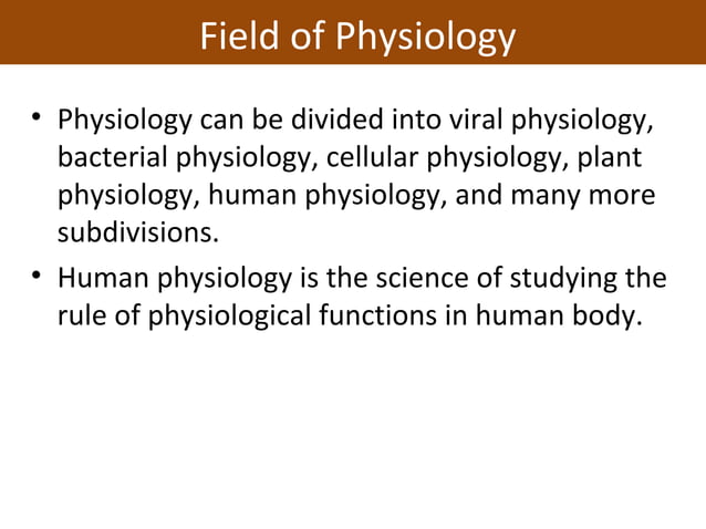 Unit 1 introduction to physiology | PPT | Lung and Respiratory Health ...