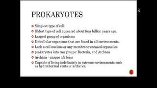 UNIT 1 Introduction to Prokaryotes, Eukaryotes, Morphological ...