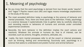 Unit one Introduction to Psychology .pptx