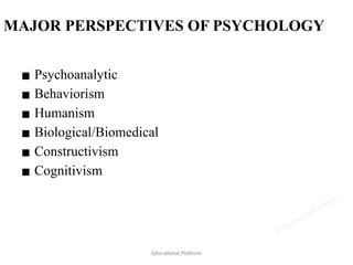 Unit 1; INTRODUCTION TO PSYCHOLOGY, Educational Platform.pptx