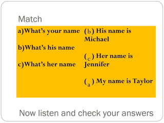 Unit 1 it's nice to meet you | PPT