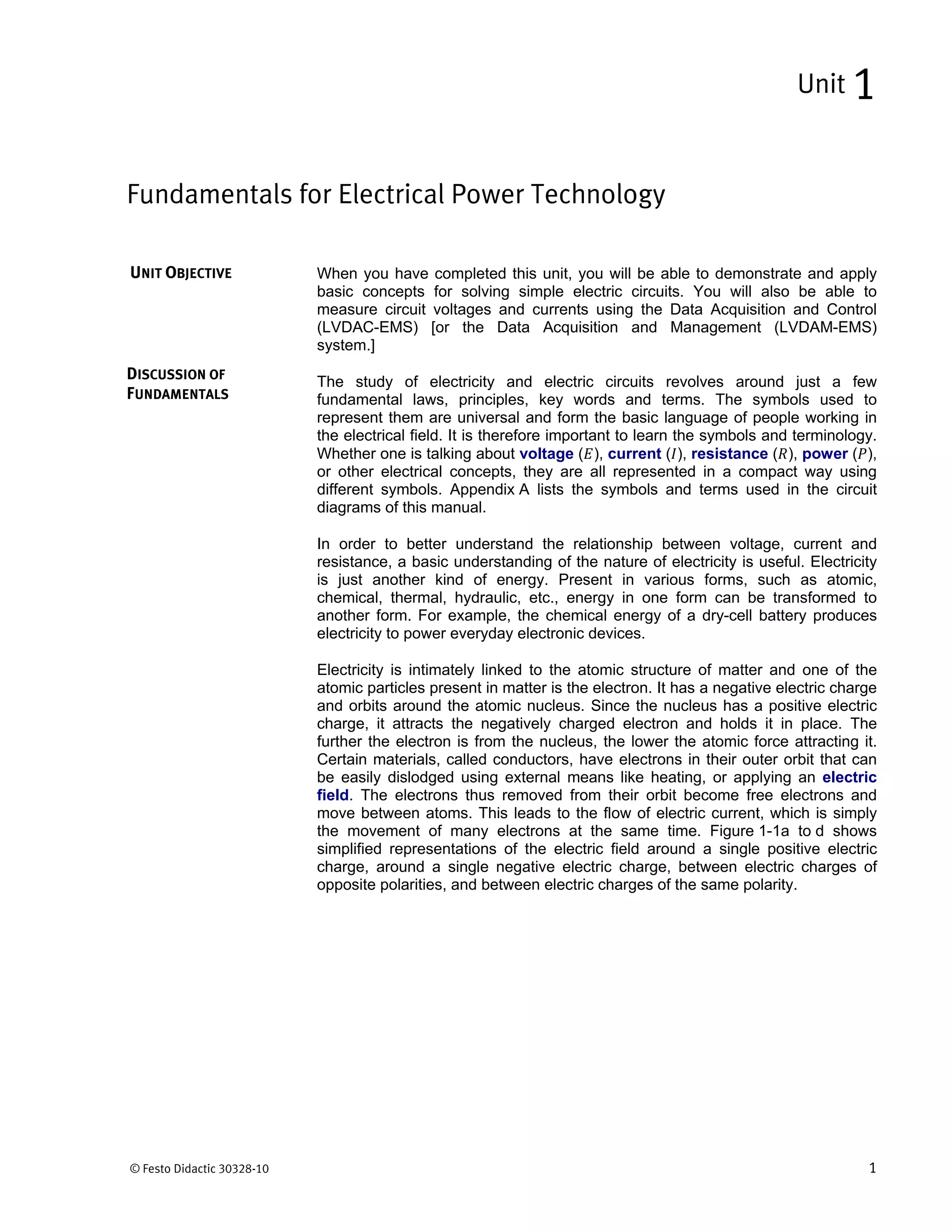 Power Circuits and Transforers-Unit 1 Labvolt Student Manual | PDF