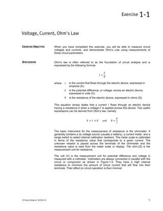 Power Circuits and Transforers-Unit 1 Labvolt Student Manual | PDF