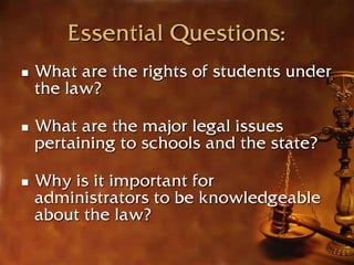 Unit 1 law & order introduction to school law | PPT