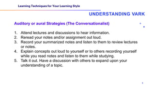 Learning Techniques for Your Learning Style.pptx | Education