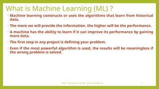 Unit 1 Introduction to Machine Learning Concept | PPTX