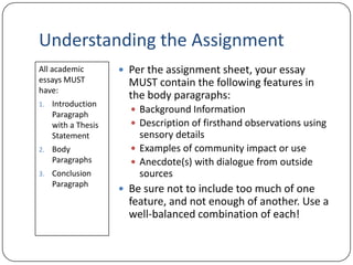 Essay #1 Lecture | PPTX
