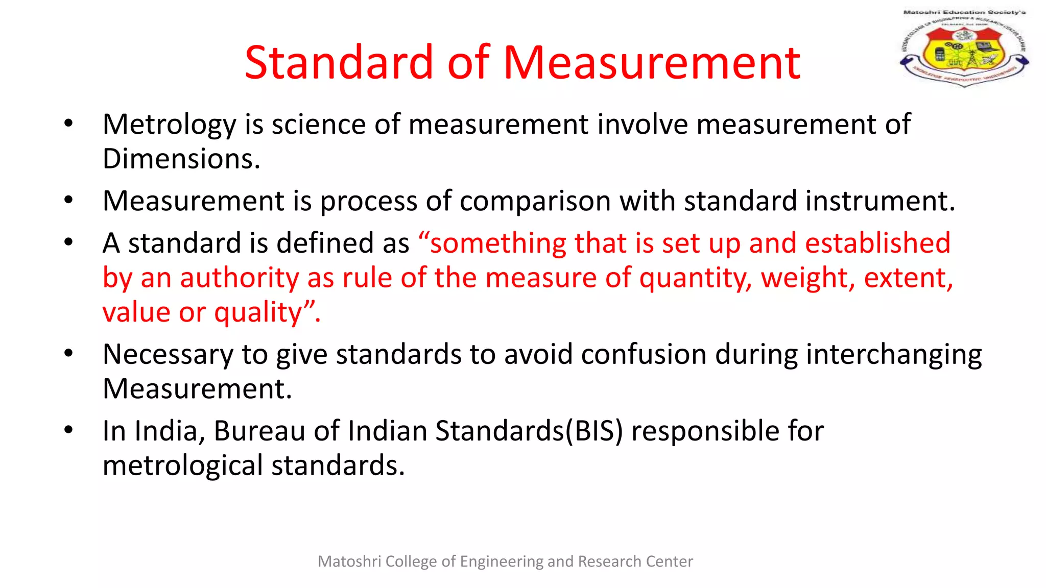 Measurement Standards and Design of gauges | PPTX