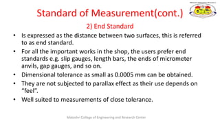 Measurement Standards and Design of gauges | PPTX