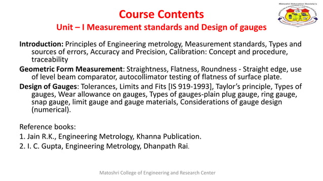 Measurement Standards and Design of gauges | PPTX | Physics | Science