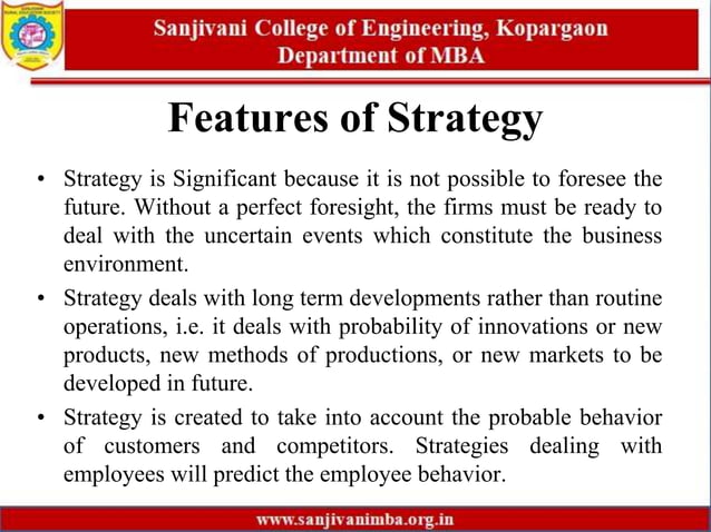 301 Unit 1 lecture 4 definition ,nature and function of Strategy | PPT ...