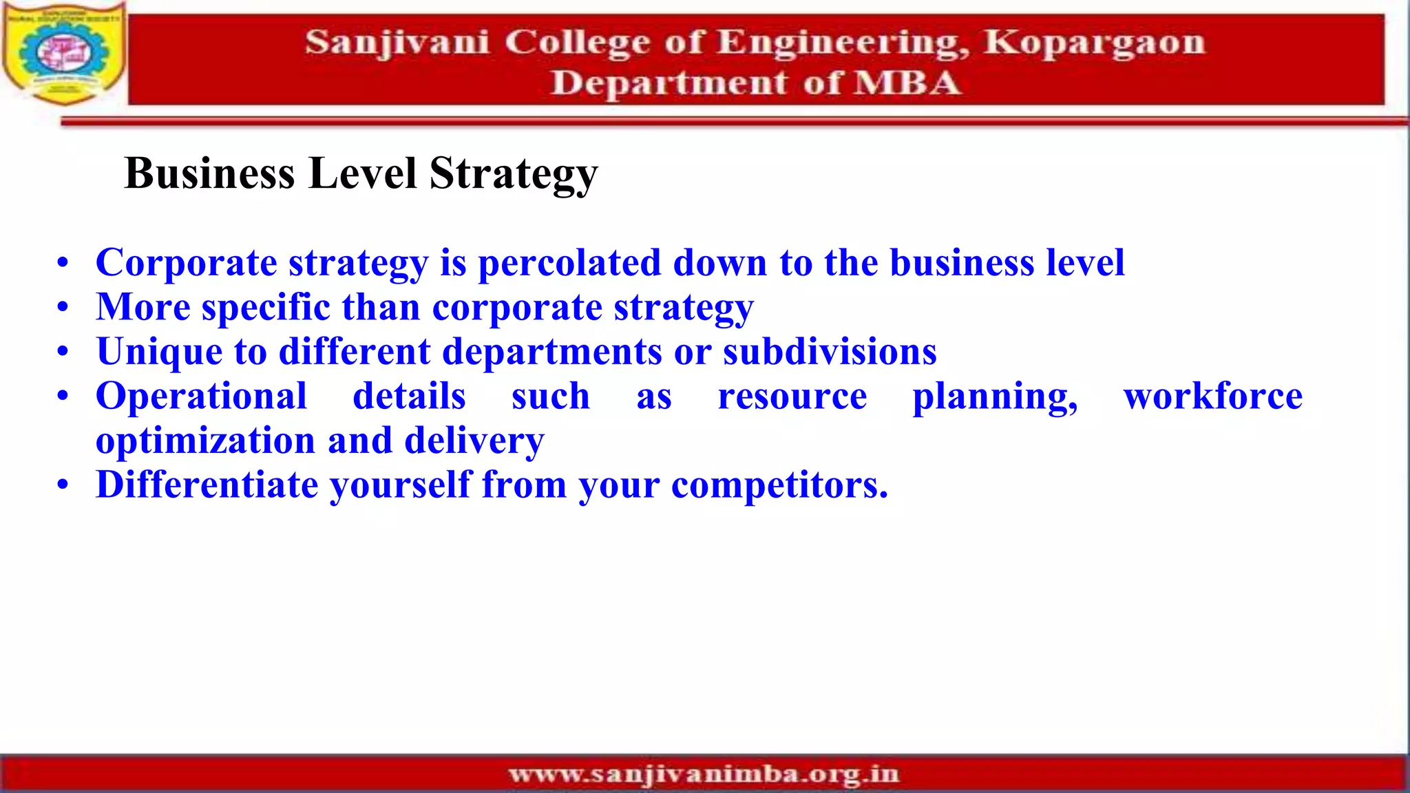 301 Unit 1 lecture 6 levels of strategy | PPT