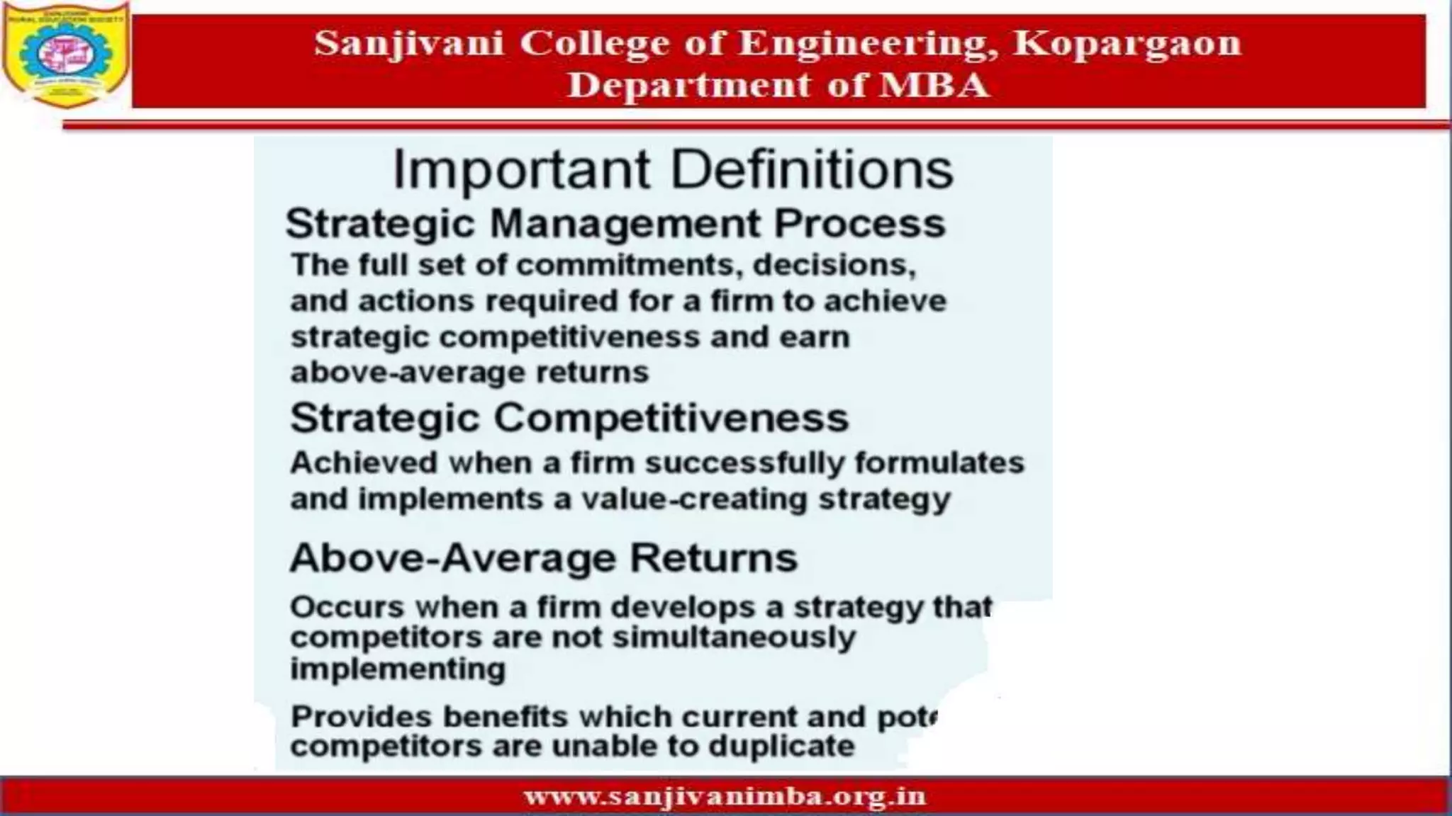 301 Unit 1 Strategic Management Process | PPTX
