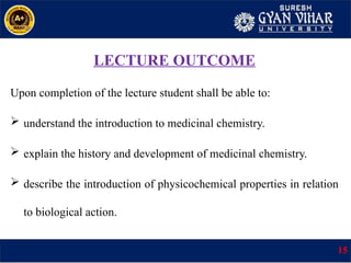 Unit 1, Lecture 1.pptx Medicinal chemistry is a discipline at the ...