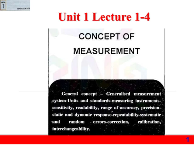 Unit 1 Lecture 1-4 Concept of Measurement.pptx | Physics | Science
