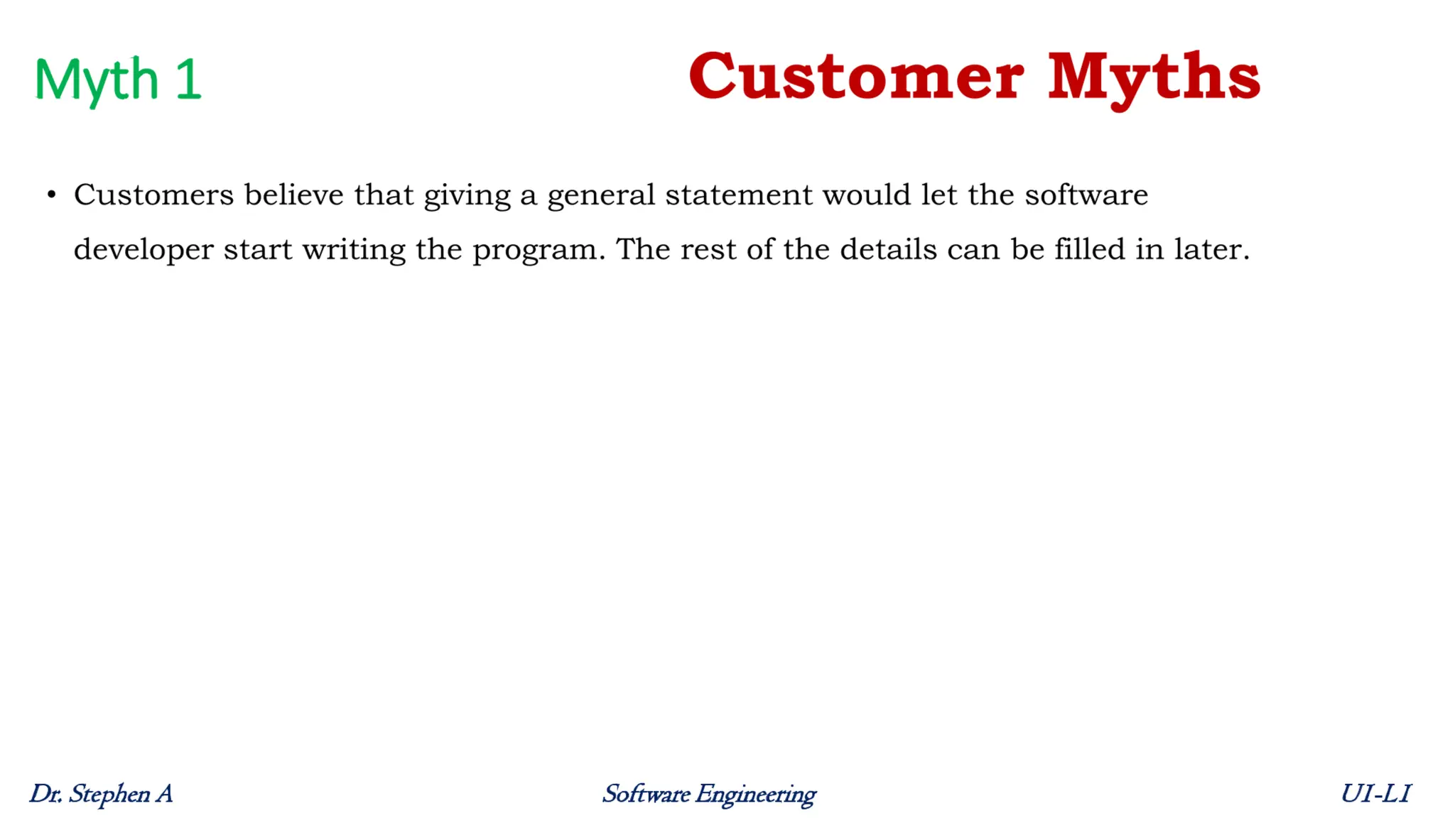 Unit 1 Lecture 1 Introduction Software Engineering Mythspdf