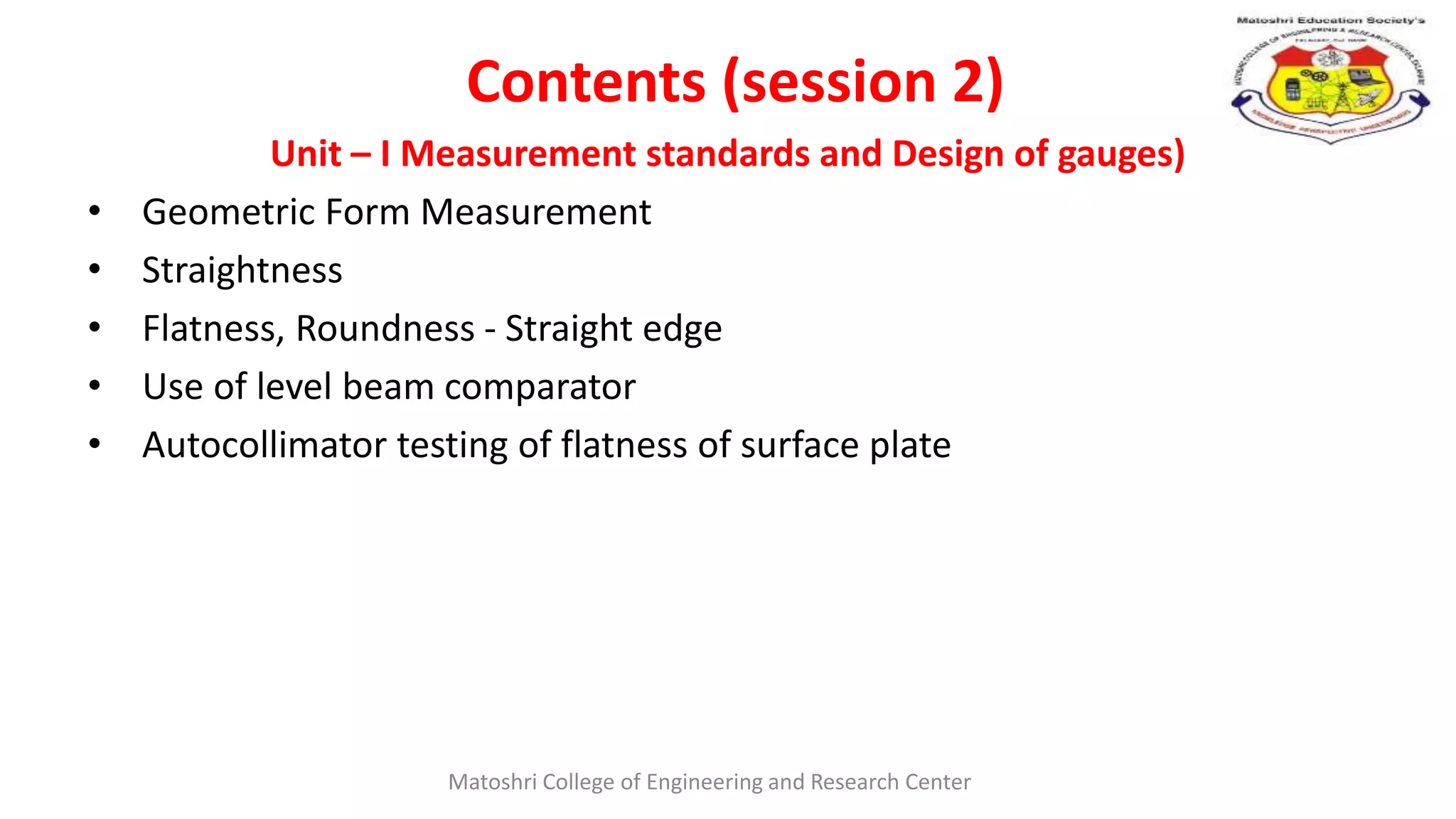 Geometric Form Measurement | PPTX