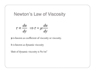 Fluid Mechanics for Basic peopertiesof Fluids | PPT