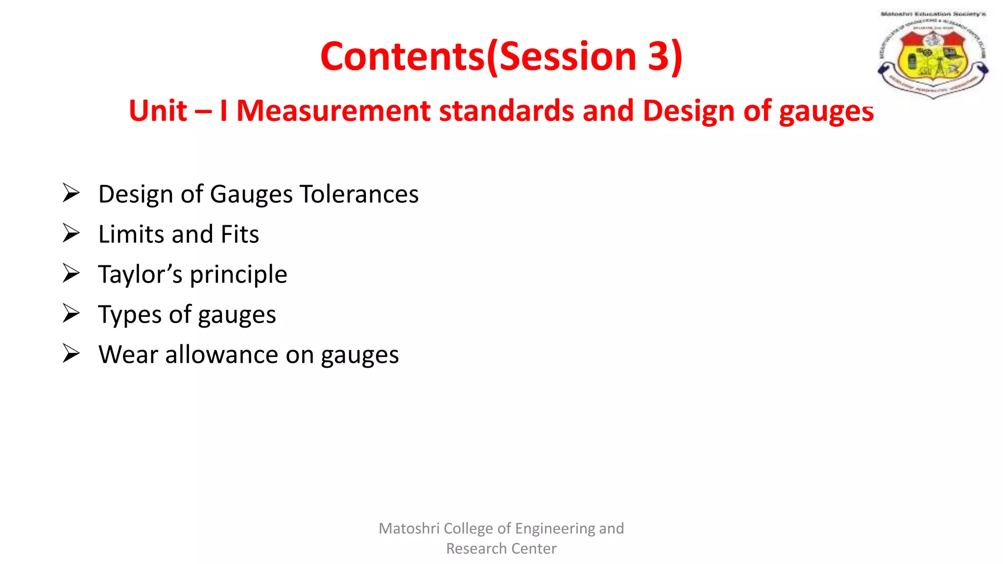 Design of Gauges | PPTX