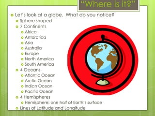 Unit 1, lesson 1 | PPTX | Geography | Science