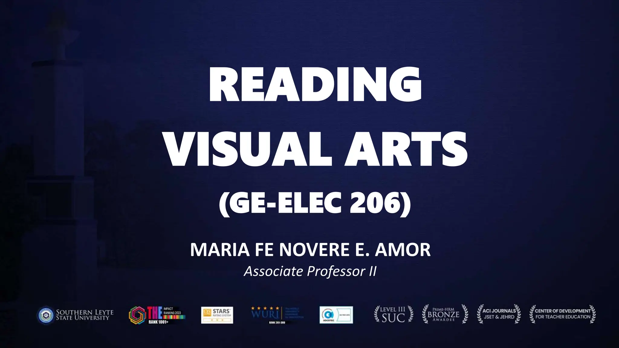 Reading Visual Arts: Understanding Visual Arts | PPTX