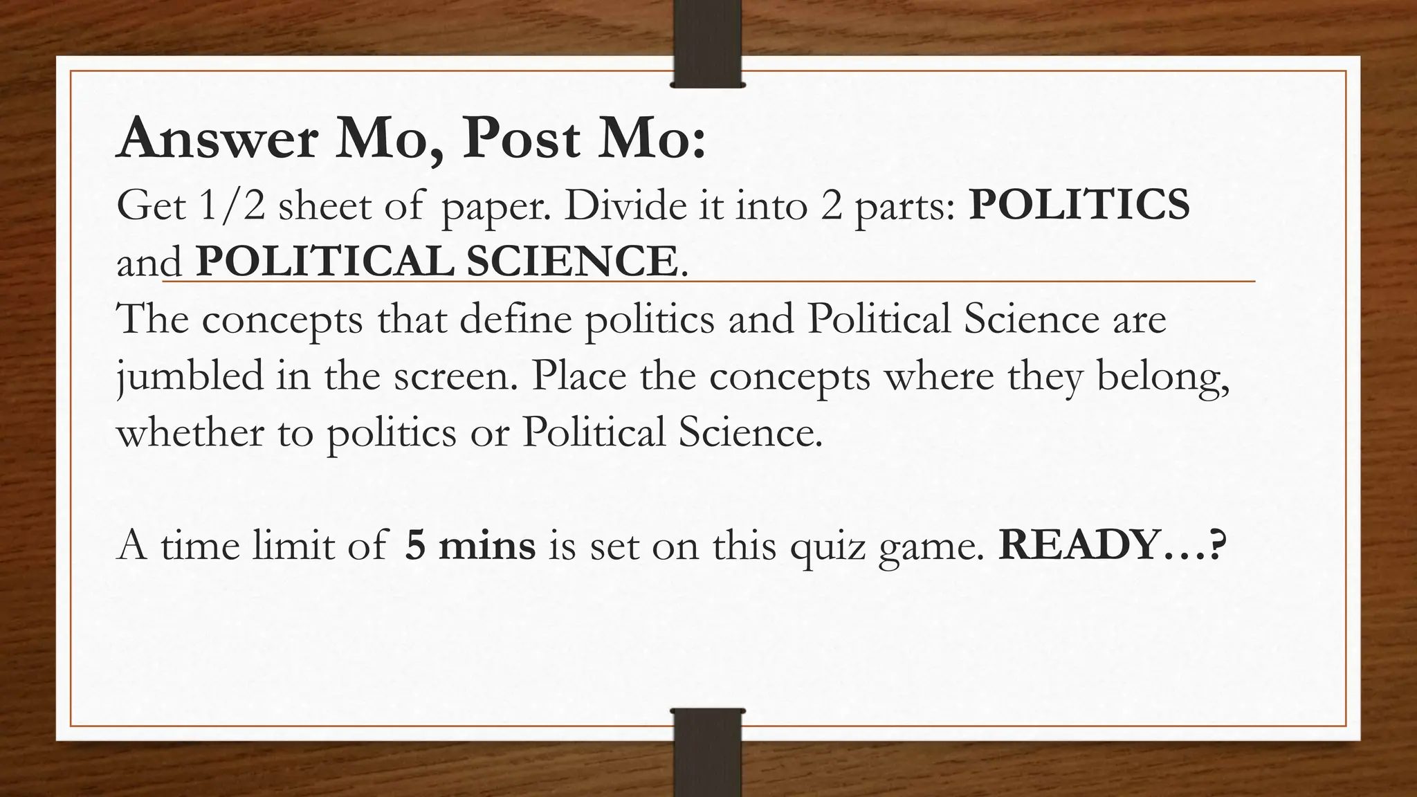 UNIT 1 LESSON 1: POLITICS AND POLITICAL SCIENCE | PPTX