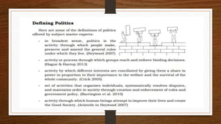 UNIT 1 LESSON 1: POLITICS AND POLITICAL SCIENCE | PPTX