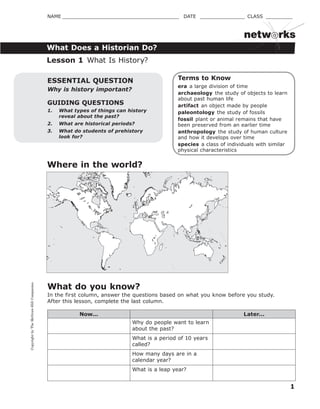 Unit 1 lesson 1 6th grade ss workbook | PDF