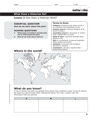 Unit 1 lesson 1 6th grade ss workbook | PDF