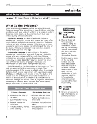 Unit 1 lesson 1 6th grade ss workbook | PDF