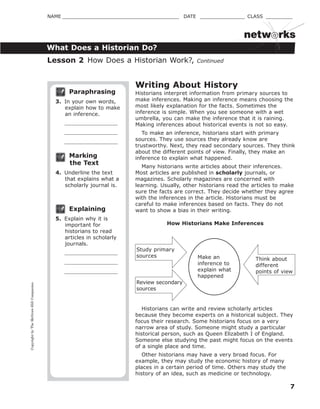 Unit 1 lesson 1 6th grade ss workbook | PDF