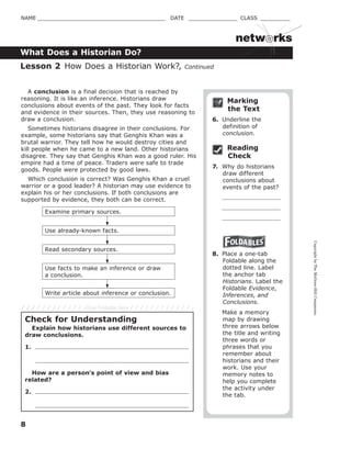 Unit 1 lesson 1 6th grade ss workbook | PDF