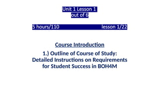 UNIT 1 LESSON 1 BOH4UNIT 1 LESSON 1 BOH4 | PPTX