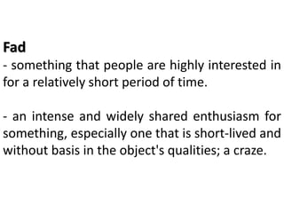 Trends, Network and Critical Thinking Unit 1 Definition of a Trend | PPTX