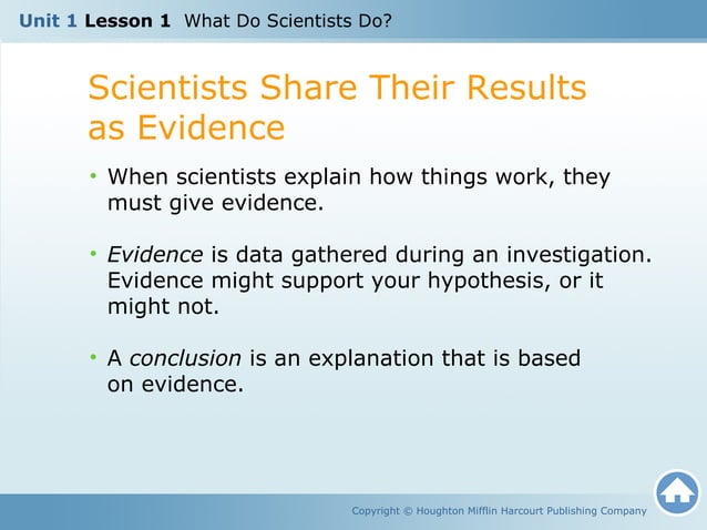 Unit 1 lesson 1 what do scientist do | PPT
