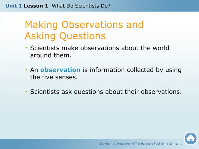 Unit 1 lesson 1 what do scientist do | PPT