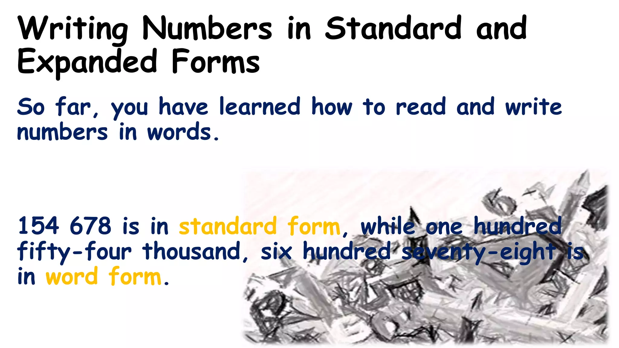 Unit 1 lesson 2- reading and writing Numbers | PPTX
