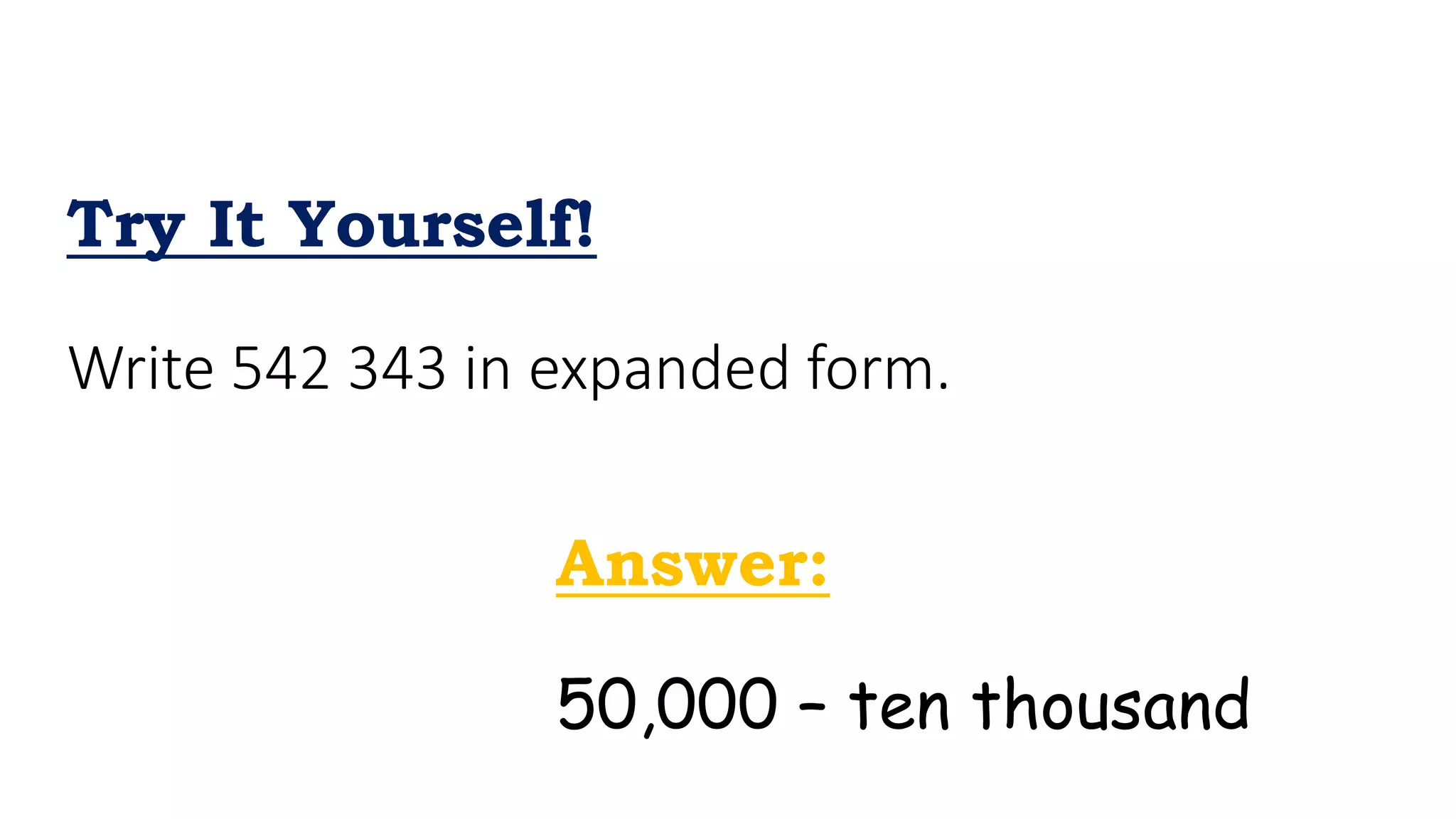 Unit 1 lesson 2- reading and writing Numbers | PPTX